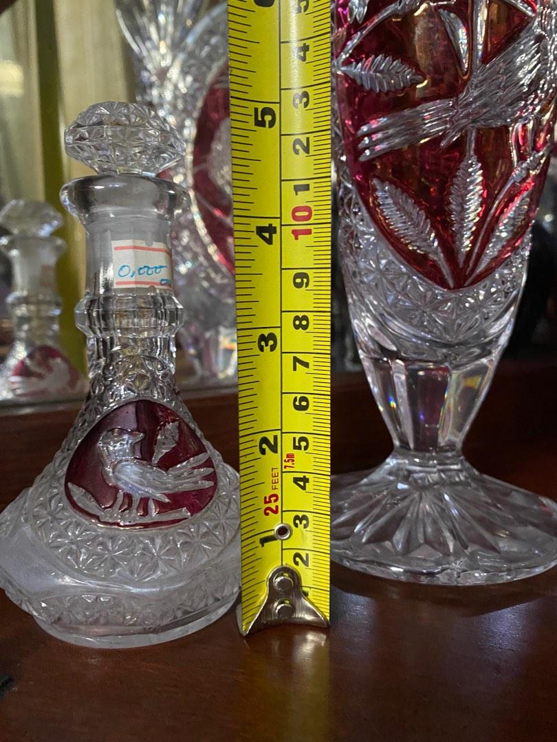 Vintage Hofbauer Byrdes German Lead Crystal Ruby Red Vases and Decanter ...