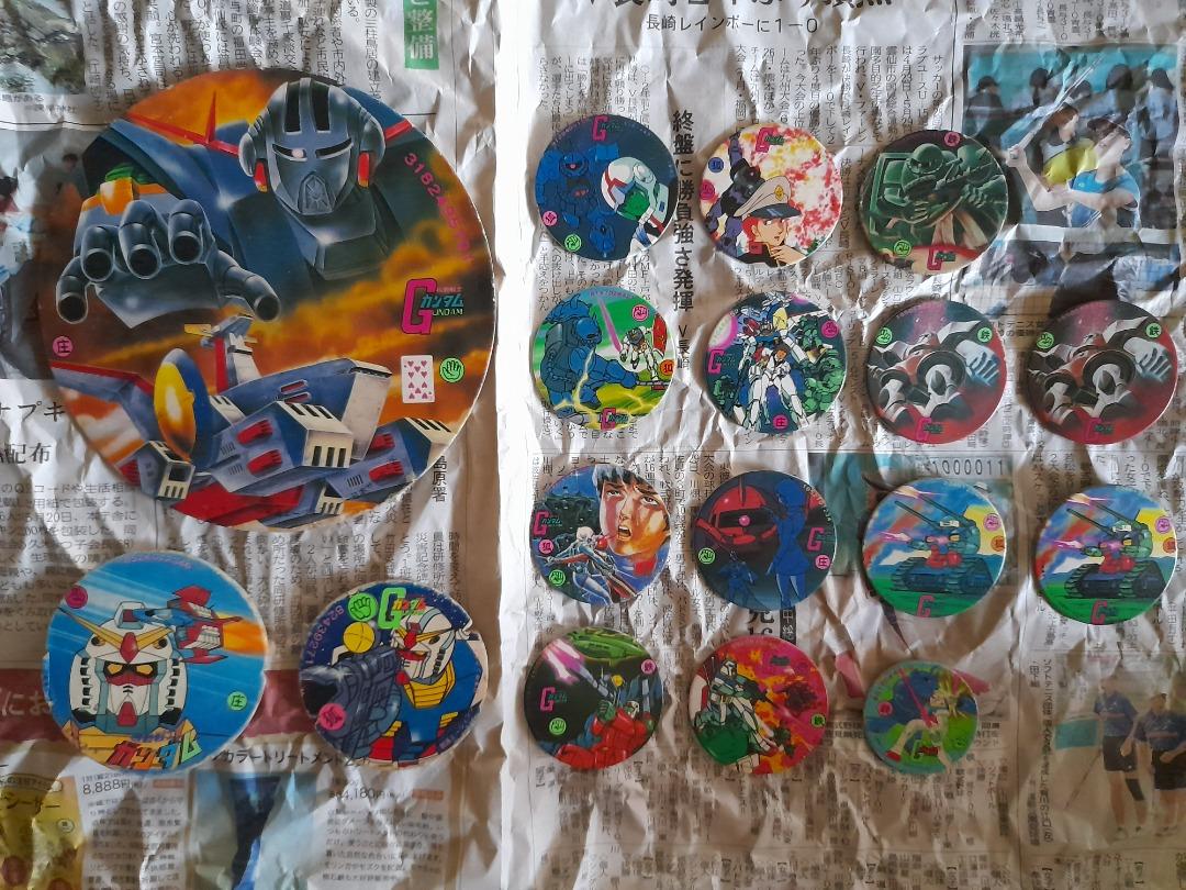 Vintage Mobile Suit Gundam Round Menko Cards (Japanese POGs), Hobbies ...