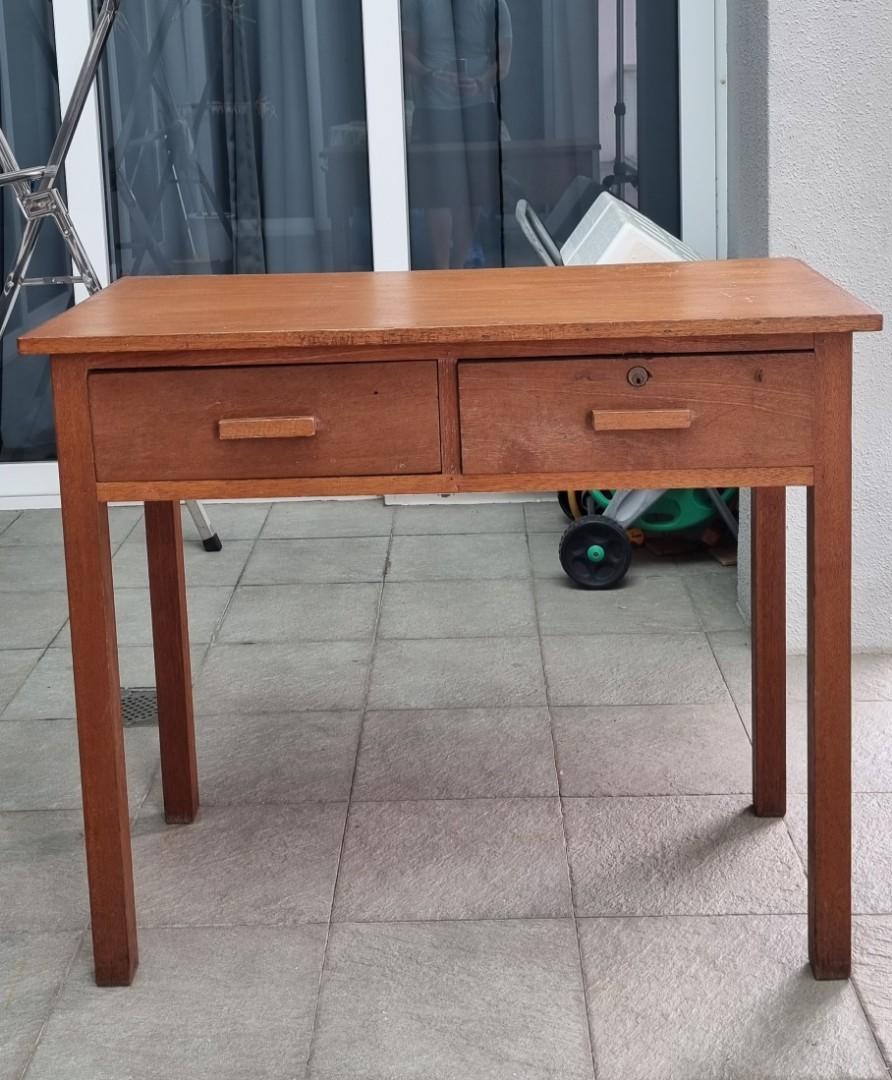 Vintage Study Table (Retro), Furniture & Home Living, Furniture, Tables ...