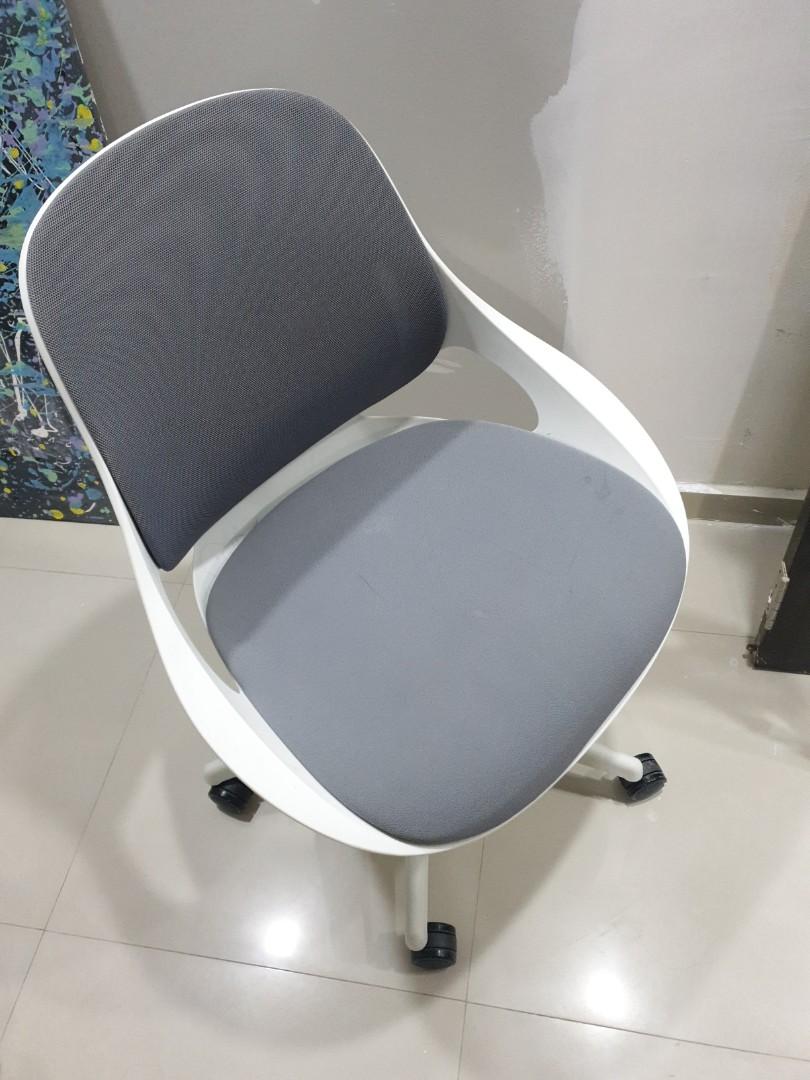 White Study Office Chair, Furniture & Home Living, Furniture, Chairs on ...