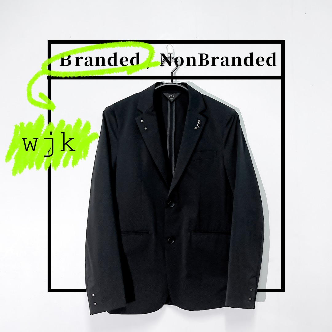 wjk black 黑色 涼感 西裝 外套 小標準領 尼龍 抗皺 高端 鐵釦 雙釦 軍裝 日本 英倫 暗黑 雅痞 先鋒, 他的時尚, 外套、夾克、大衣在旋轉拍賣