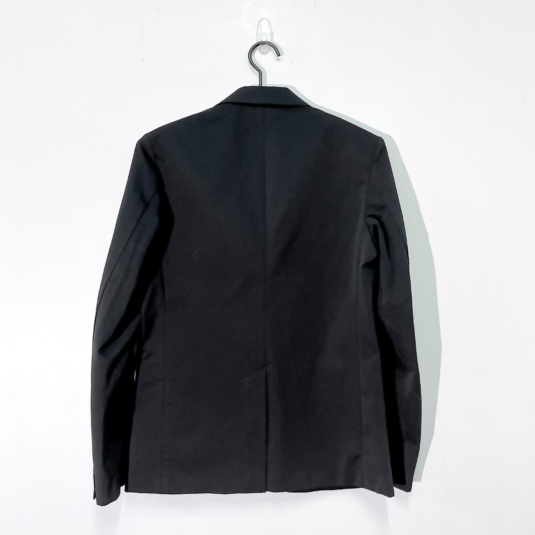 wjk black 黑色 涼感 西裝 外套 小標準領 尼龍 抗皺 高端 鐵釦 雙釦 軍裝 日本 英倫 暗黑 雅痞 先鋒, 他的時尚, 外套、夾克、大衣在旋轉拍賣