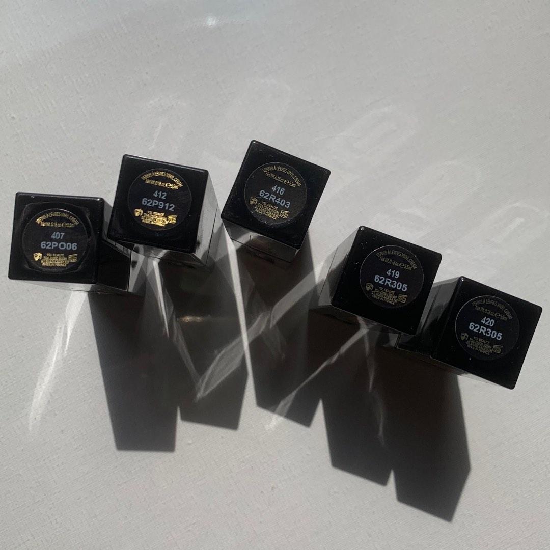 YSL vinyl cream lip stain 黑管唇釉 #407 #412 #416 #419 #420, 美容＆化妝品, 健康及美容 ...