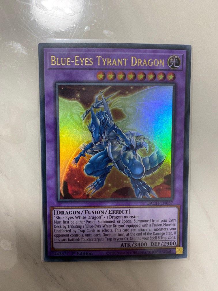 Yugioh Card Blue-Eyes Tyrant Dragon - BACH-EN037 - Ultra Rare 1st Edition, Hobbies & Toys, Toys ...