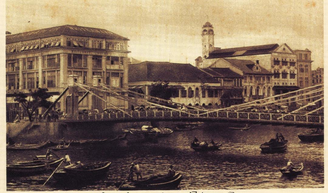 =Reserved= 1920s Singapore River. Cavenagh Bridge. Whiteaways Building ...