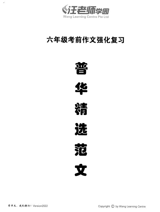 2022 P6 PSLE Normal Chinese Compo Model essays collection / good ...