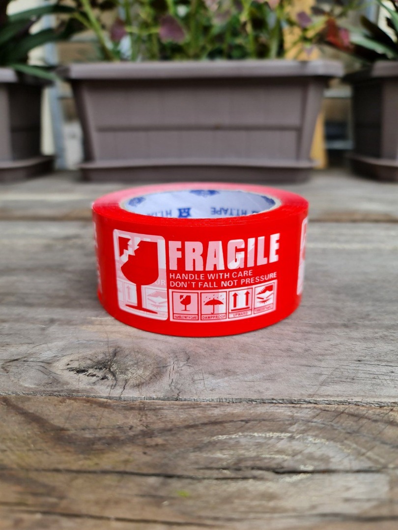 2" x 100M RED FRAGILE Packaging Tapes, Hobbies & Toys, Stationary ...