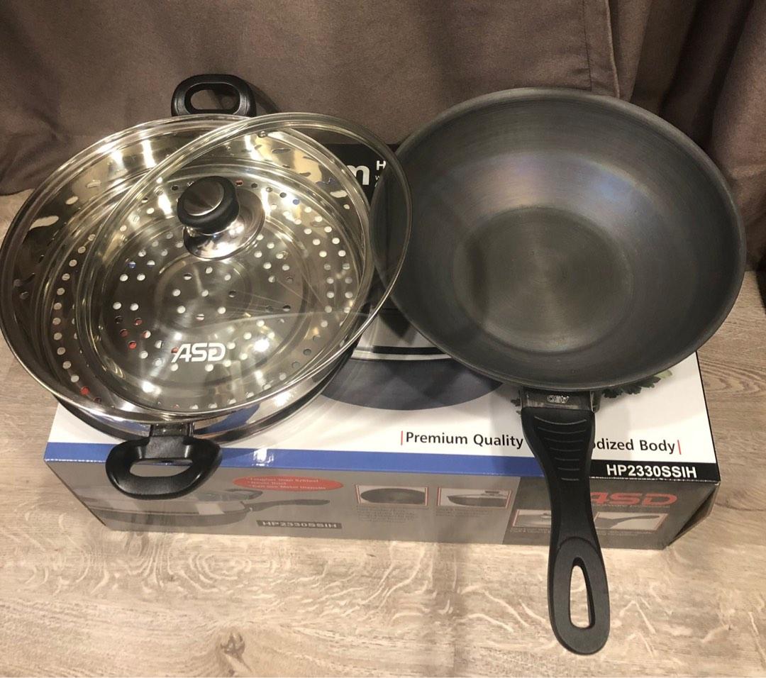 ASD Hard Anodized Stirfry Pan, Furniture & Home Living, Kitchenware ...