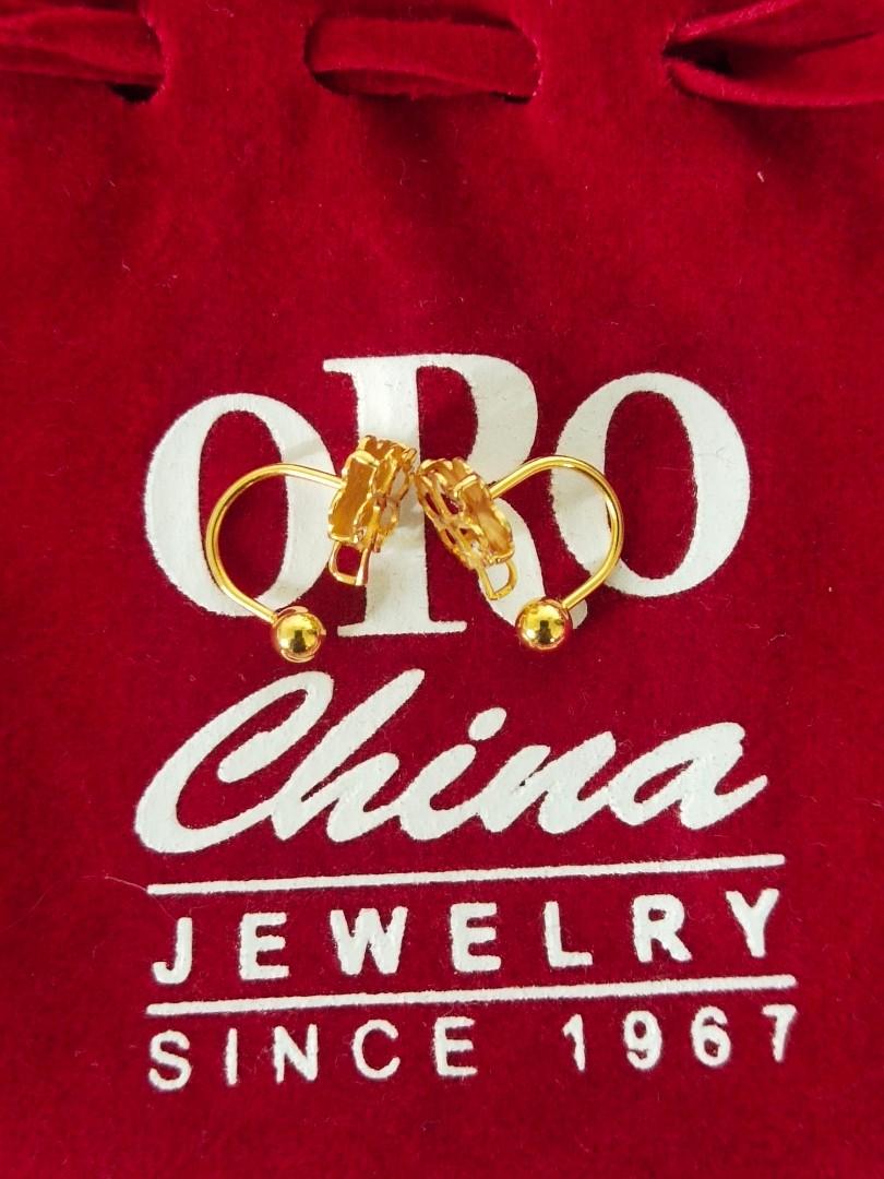 Authentic Oro China Gold earrings, Women's Fashion, Jewelry ...