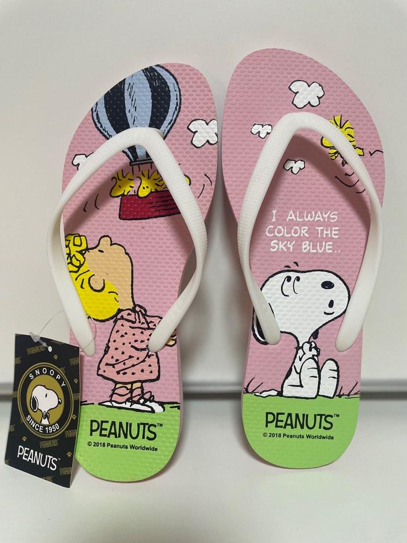 Authentic PEANUTS Snoopy & friends Flip Flop Slippers, Women's Fashion ...