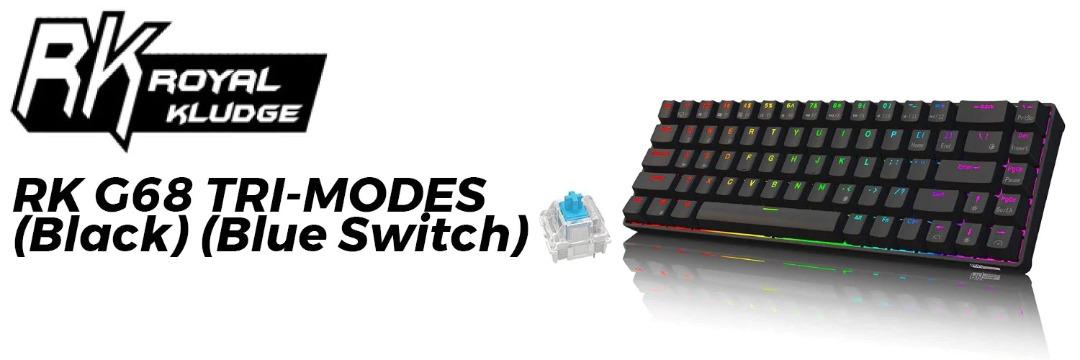 [B2479] ROYAL KLUDGE G68 TRI-MODE RGB 68 KEYS HOT SWAPPABLE MECHANICAL ...