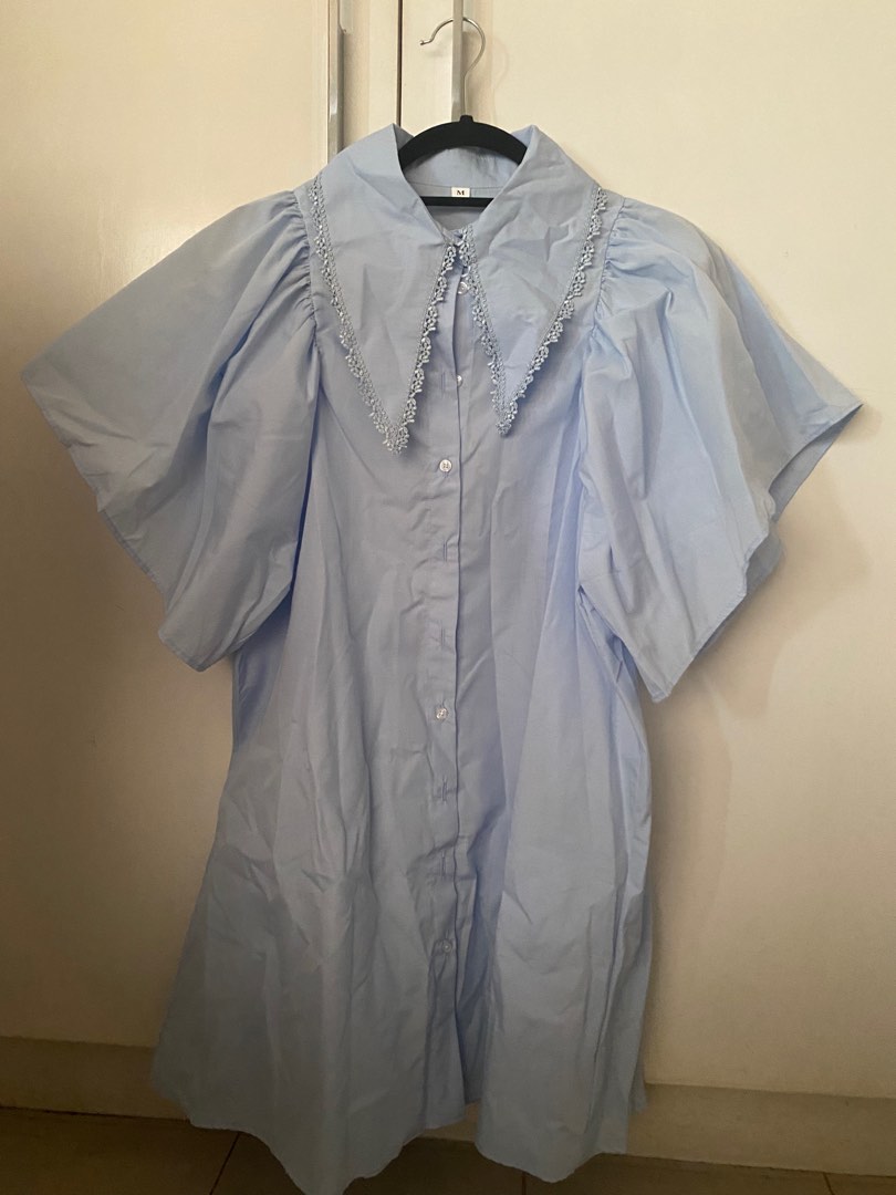 Baby Doll Powder Blue dress Wide Arm, Women's Fashion, Dresses & Sets ...