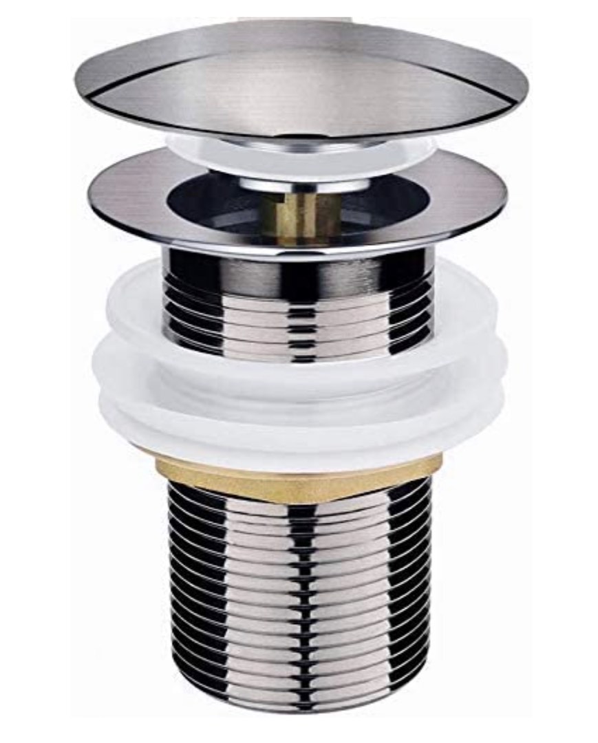 Basin Sink Waste Unslotted Modern Pop Up Click Clack Nickel Plated ...