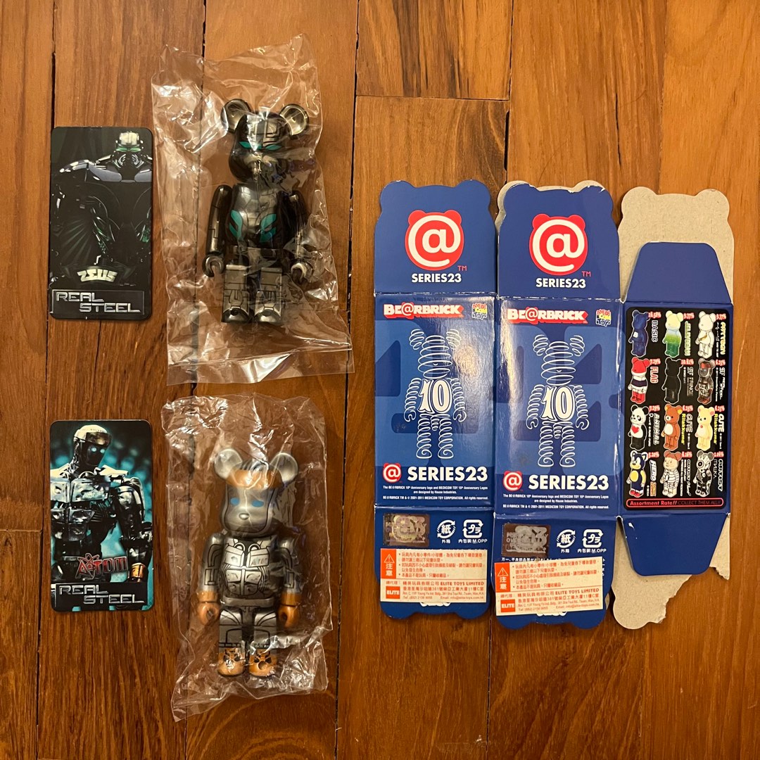 Bearbrick Series 23 Real Steel Zeus & Atom Medicom Toy 100%, Hobbies ...