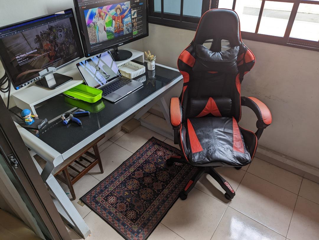 Best WFH setup (sturdy glass table + Samsung 27" monitor + gaming chair ...