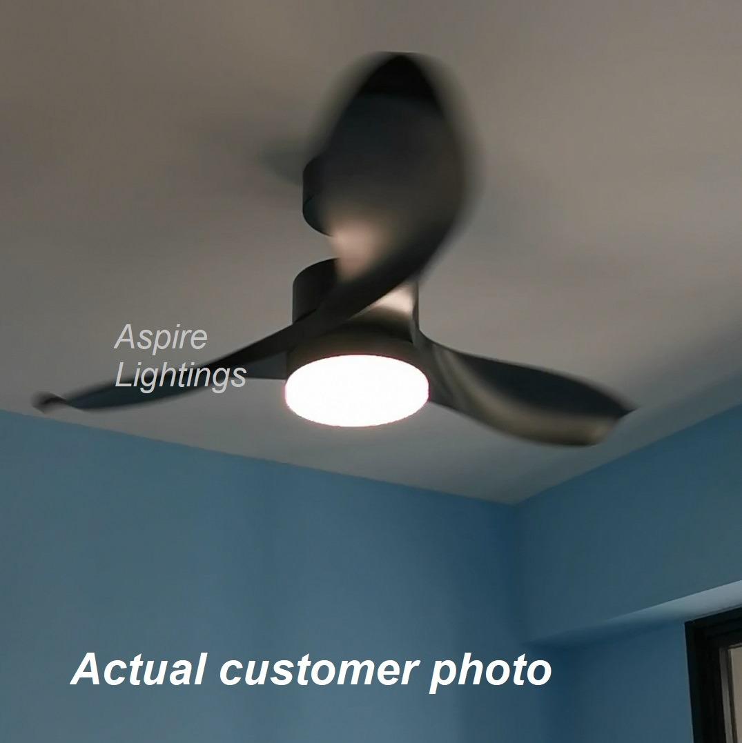 Ceiling Fan LED Light Smart Wifi Corner Fan DC Motor Google Assistant ...