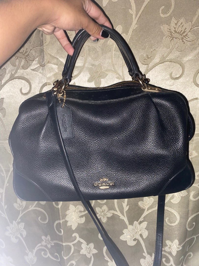 COACH BLACK LEATHER 2 WAY BAG, Luxury, Bags & Wallets on Carousell