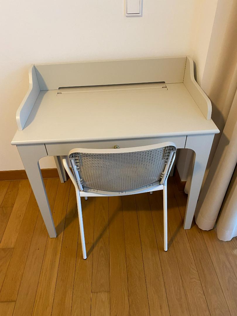IKEA Computer Study desk with a drawer and one Study Chair (Metal ...