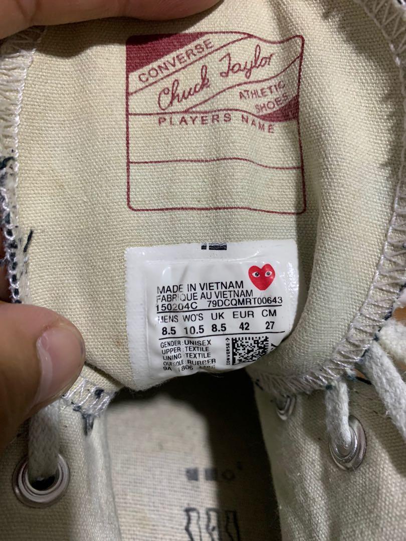 Converse cdg high cut, Men's Fashion, Footwear, Sneakers on Carousell