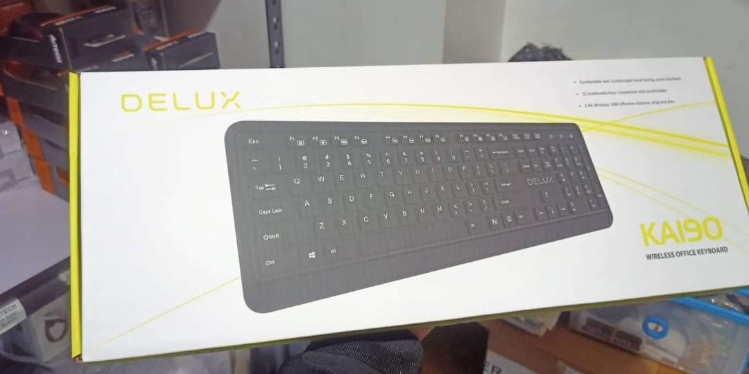 Delux KA190G Wireless Multimedia Keyboard Chocolate Keycap Black ...