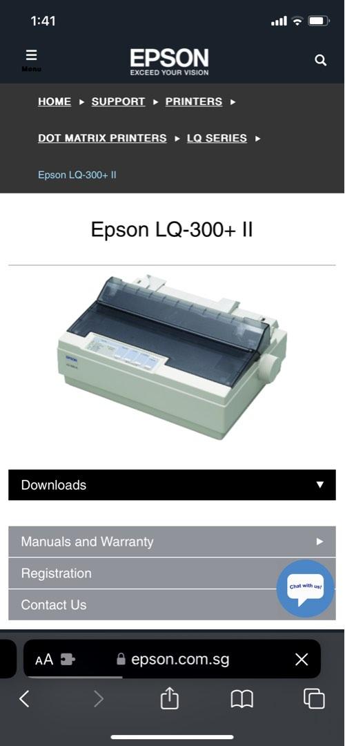 Epson Dot Matrix Printer LQ 300+ii with Ribbon Cartridge, Computers ...