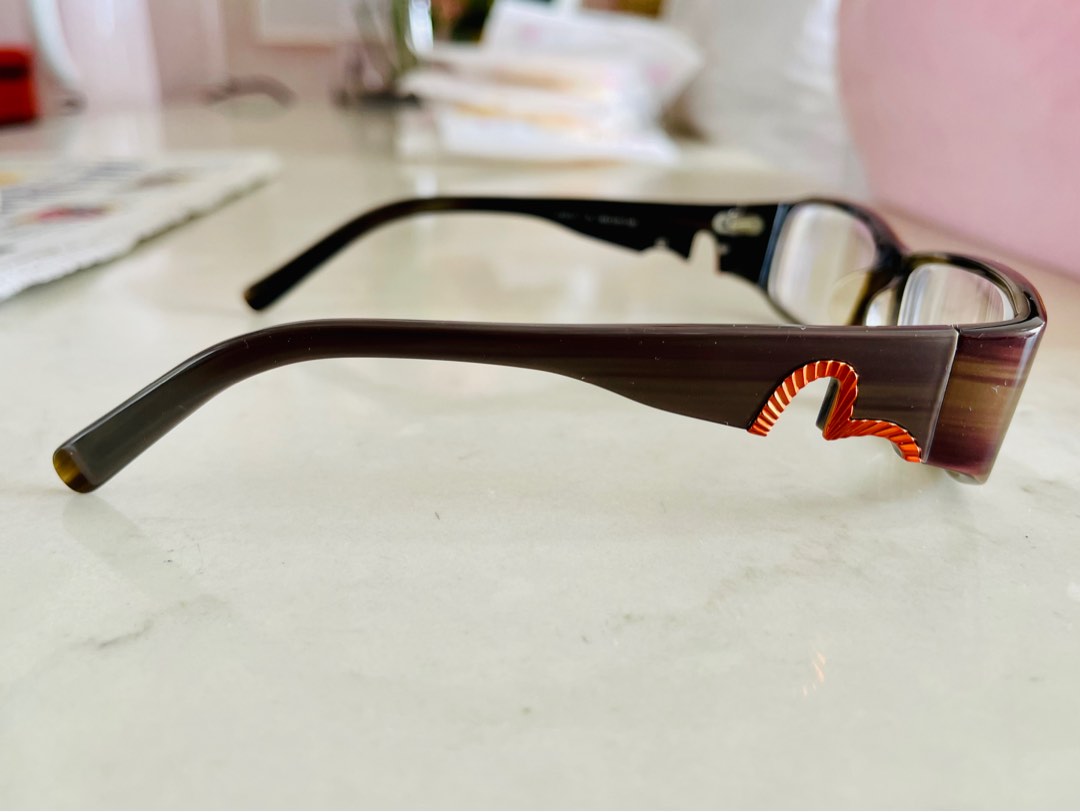 EVISU reddish brown spectacles, Men's Fashion, Watches & Accessories ...