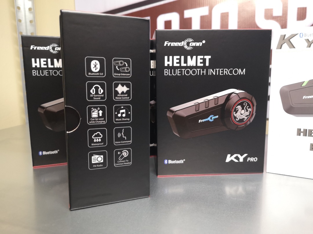 FreedConn KY Pro Helmet Bluetooth Intercom Communicator, Audio ...