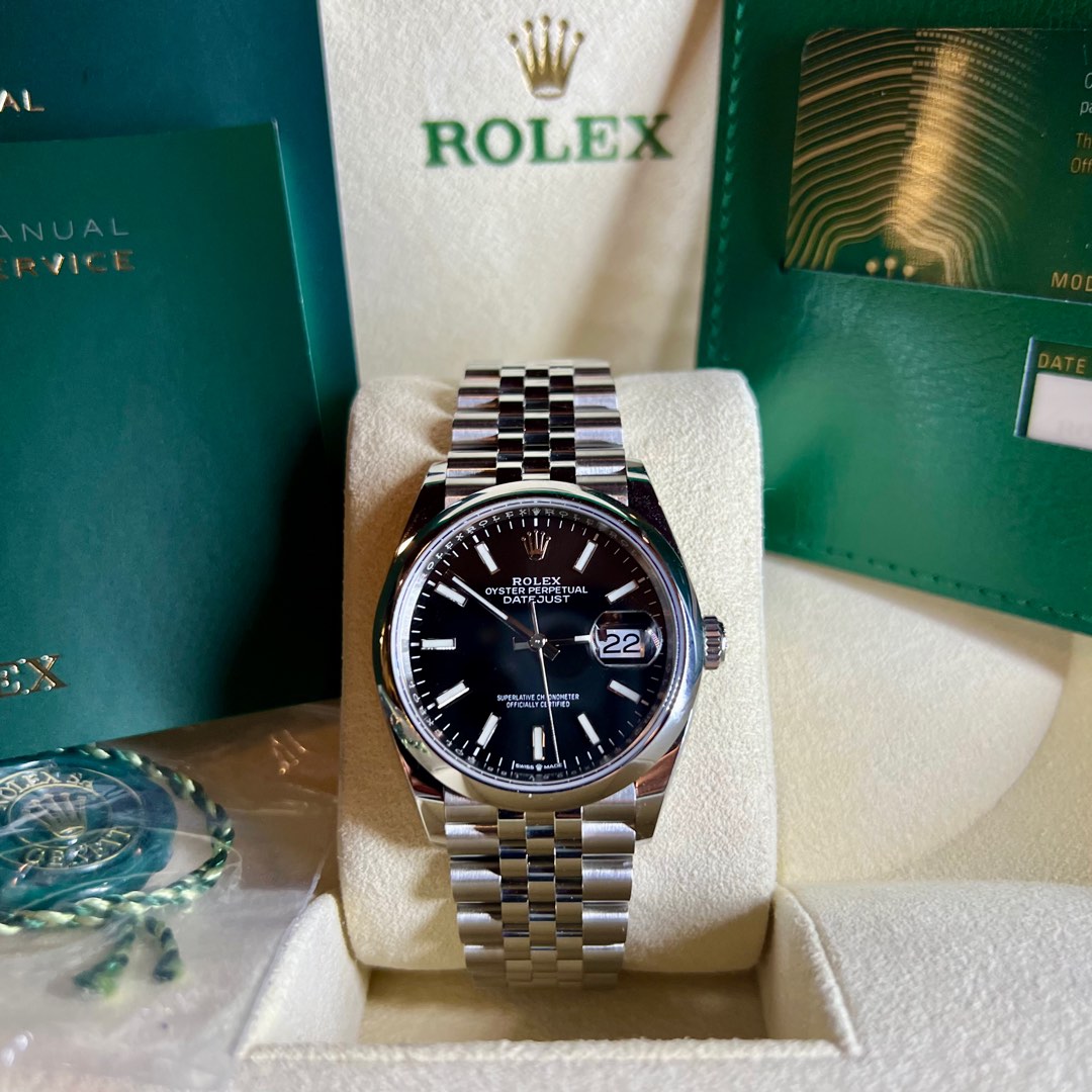 F/S/T : 2022 Rolex Datejust 36mm Midnight Black Dial in Jubilee ...