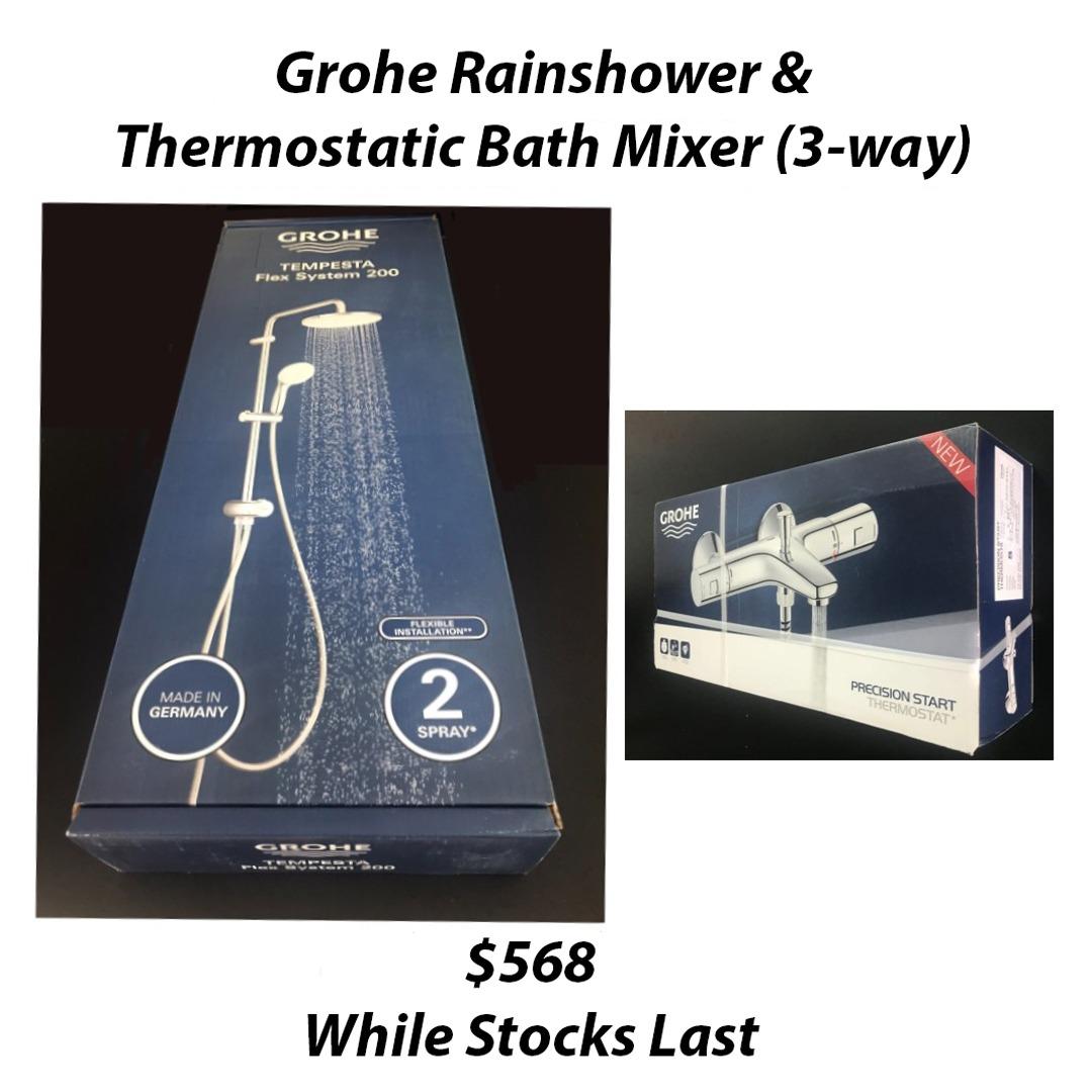 Grohe rain shower with bath mixer brand new & factory sealed rainshower ...