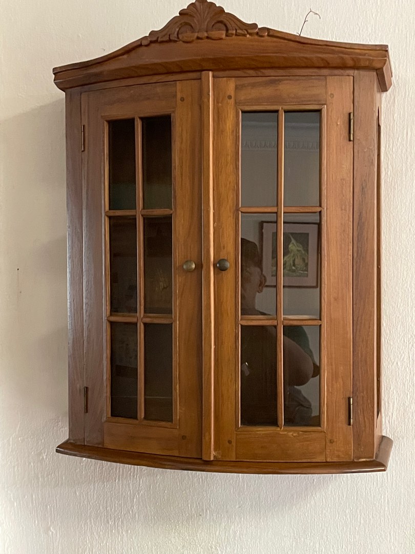 Hanging wooden wall display cabinet., Furniture & Home Living ...