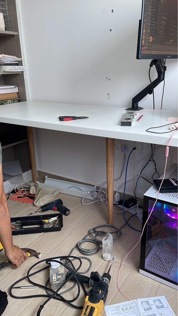 IKEA 200cm desk LAGKAPTEN with legs, Furniture & Home Living, Furniture ...