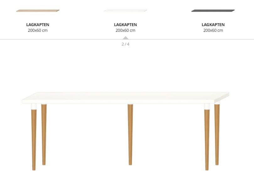 IKEA 200cm desk LAGKAPTEN with legs, Furniture & Home Living, Furniture ...