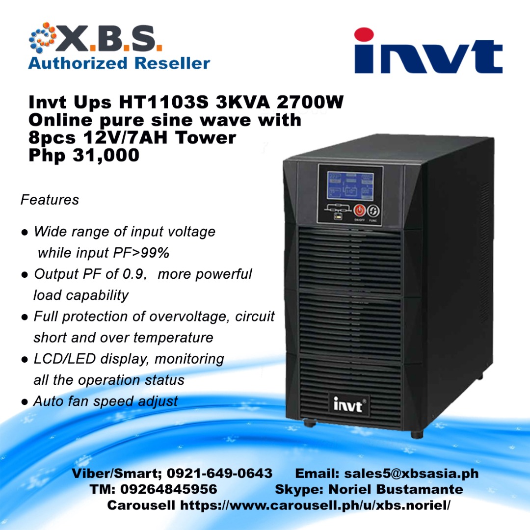 Invt Ups HT1103S 3KVA 2700W, Computers & Tech, Office & Business ...
