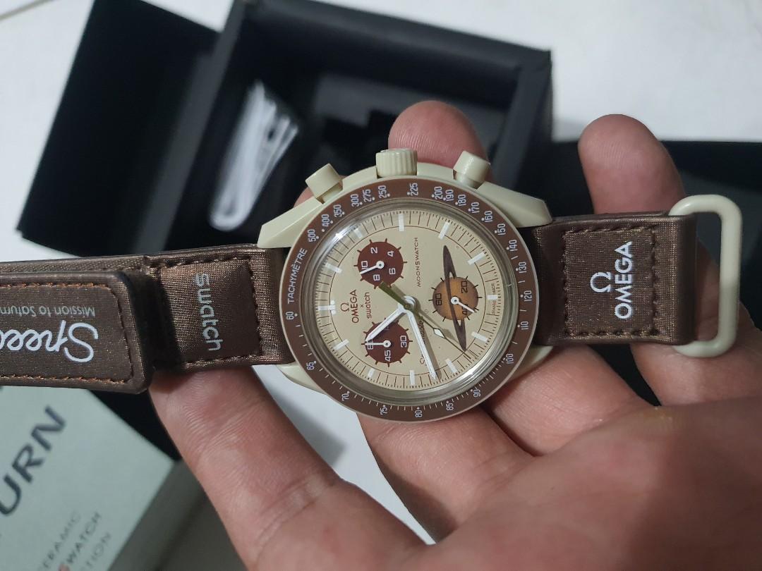 Jam Tangan Omega X Swatch Saturnus, Fesyen Pria, Jam Tangan di Carousell