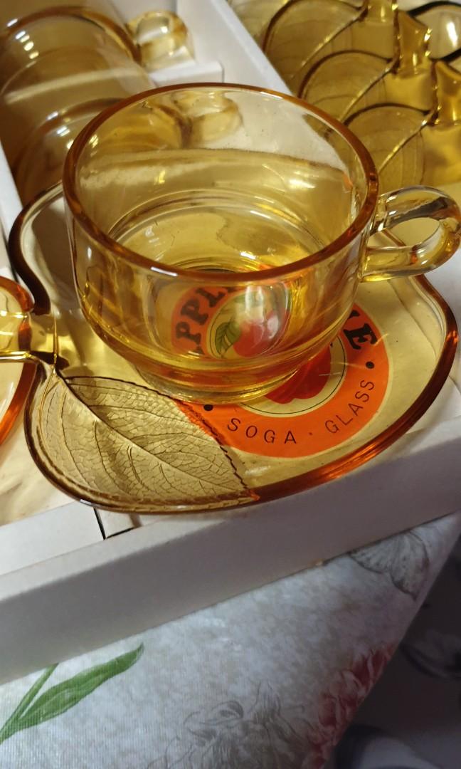 K-337A Japan Apple Tea set with sauce plate, Furniture & Home Living ...