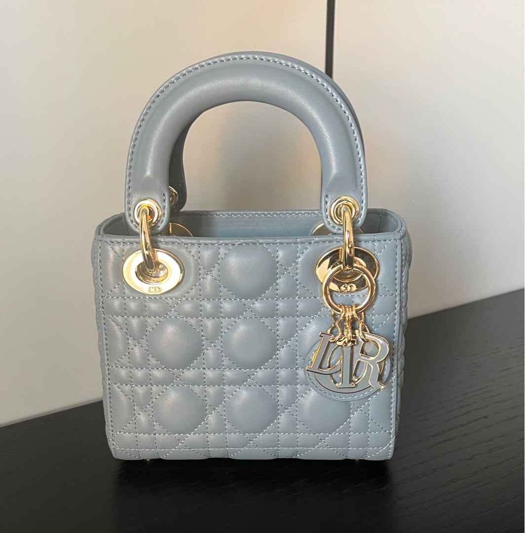 Lady Dior Mini Blue Baby, Luxury, Bags & Wallets on Carousell
