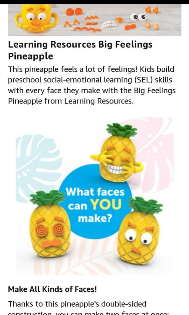 Learning Resources Big Feelings Pineapple, Social Emotional Toy ...