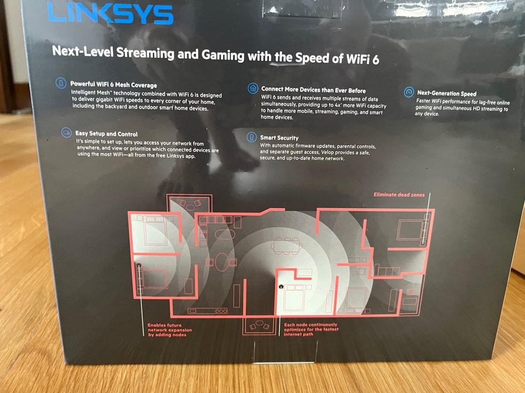 Linksys Velop 6 MX4200 Tri-Band AX4200 Mesh WiFi 6 Router (MX4200 ...