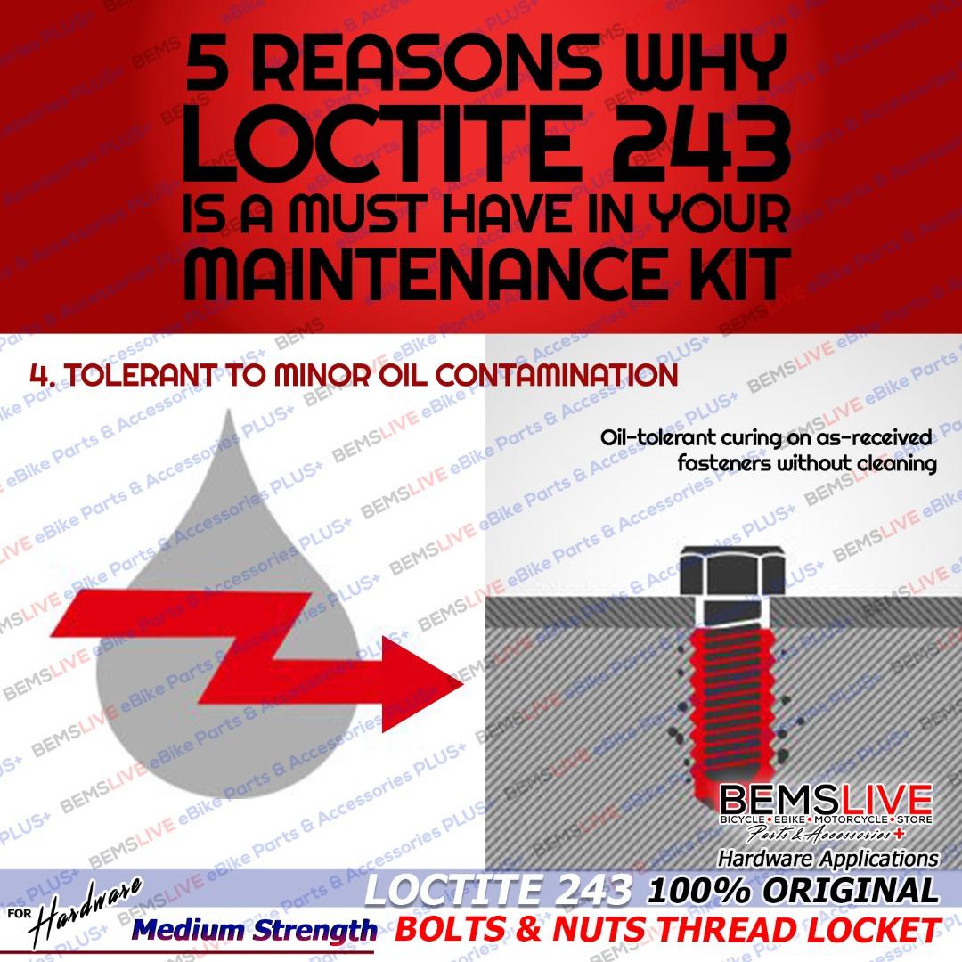 LOCTITE 243 The Original Thread Locking Adhesive 50ml Bolt & Nut Thread ...