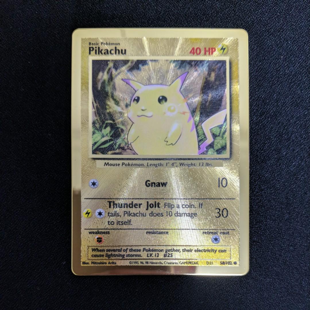 (LP) Pikachu Gold Metal Ultra Premium Collection Promo 58/102 Pokemon ...