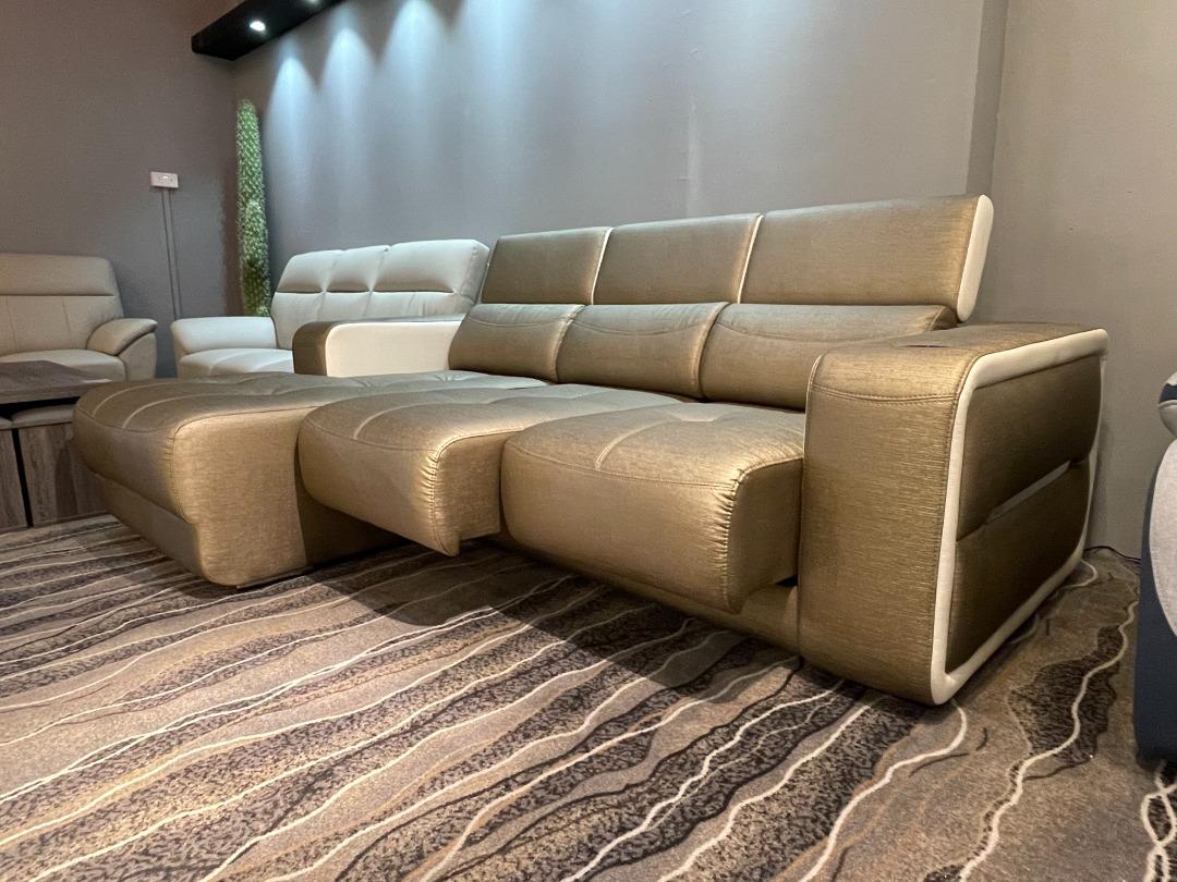 L-Shape Electrical Slider Leather Sofa, Furniture & Home Living ...