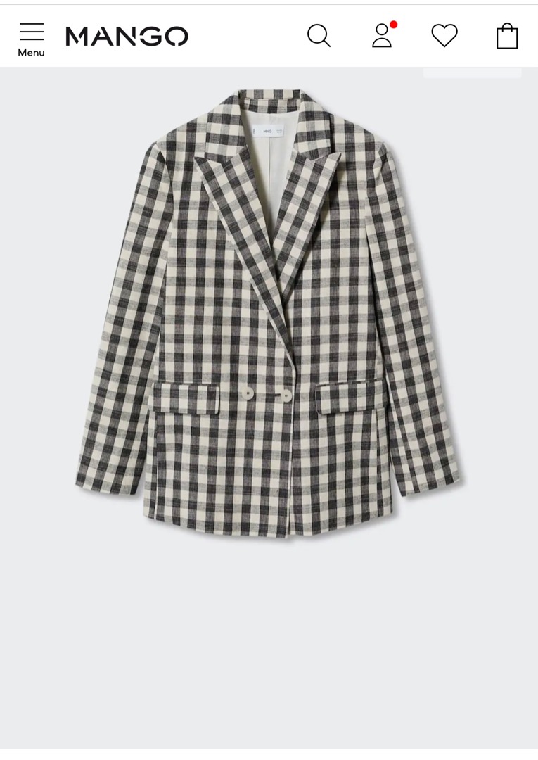 Mango check suit blazer, Women's Fashion, Coats, Jackets and Outerwear ...