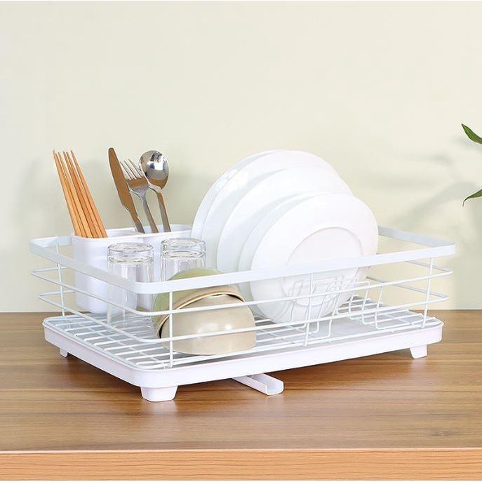 Minimalist Dish Rack Stainless Steel Kitchen rack with water Drainer ...