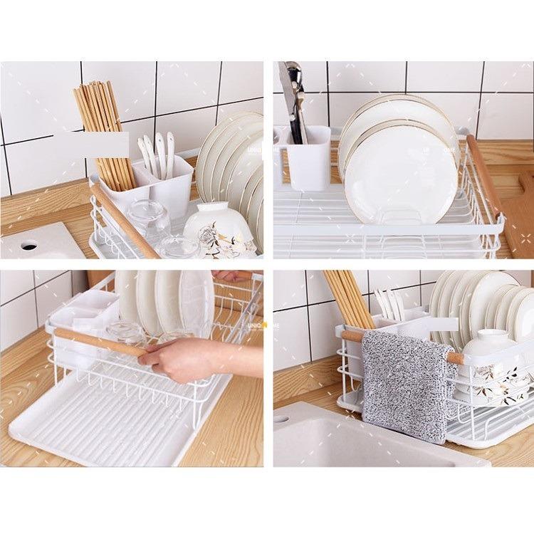 Minimalist Dish Rack Stainless Steel Kitchen rack with water Drainer ...