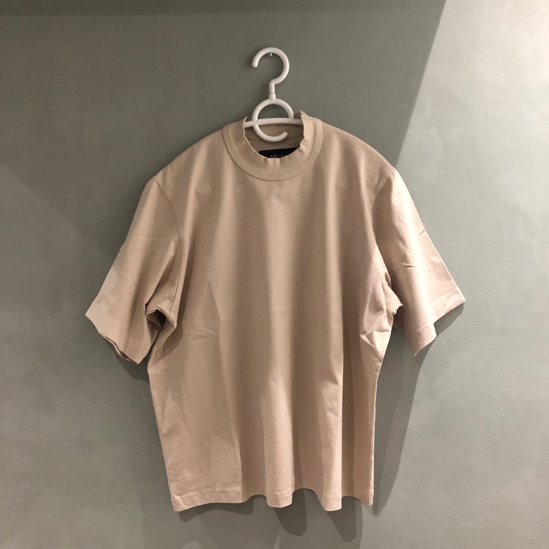 MN+LA Mock Neck Tee V3 in Fossil, Men's Fashion, Tops & Sets, Tshirts ...