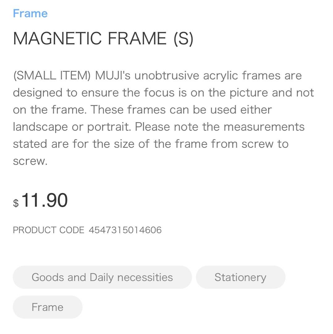 MUJI Acrylic Magnetic Photo Frame (BNIP), Furniture & Home Living, Home ...