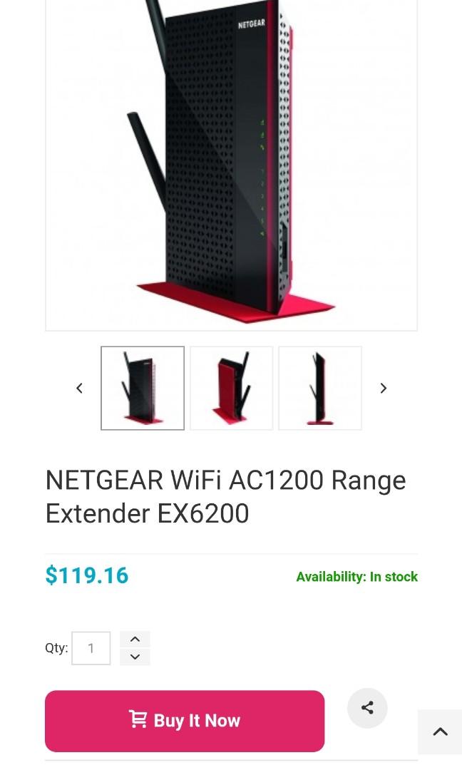 NETGEAR AC1200 Wireless WiFi Range Extender (EX6200), Computers & Tech, Parts & Accessories ...