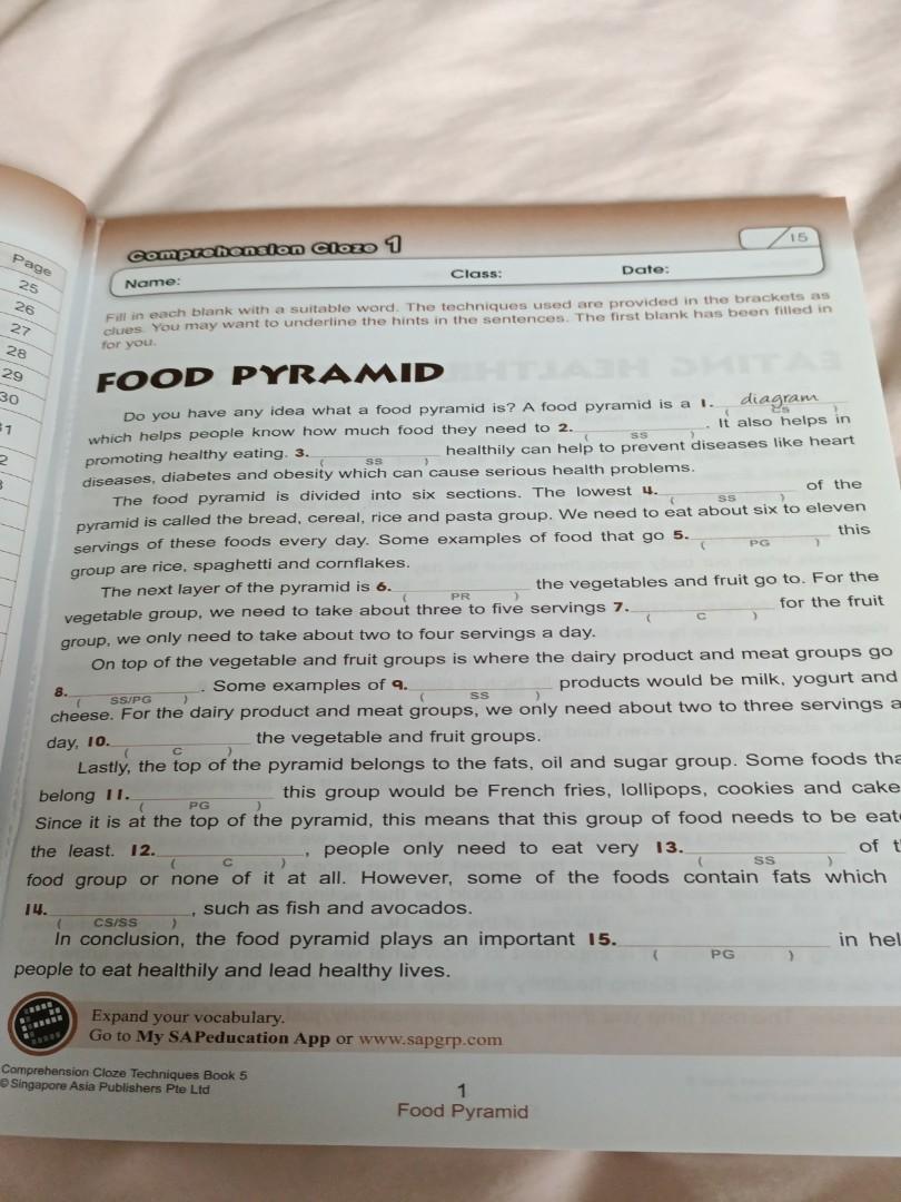 P5 Comprehension Cloze Techniques, Hobbies & Toys, Books & Magazines ...