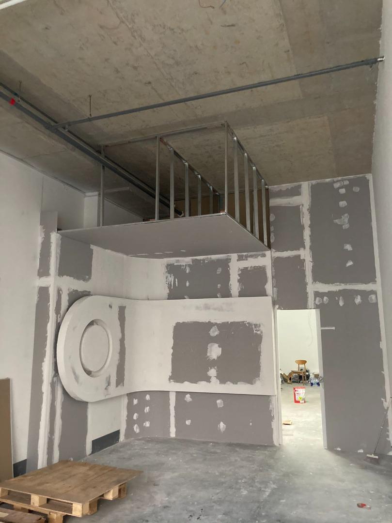 Partition wall, False ceiling, cove light, L box, living room ceiling ...