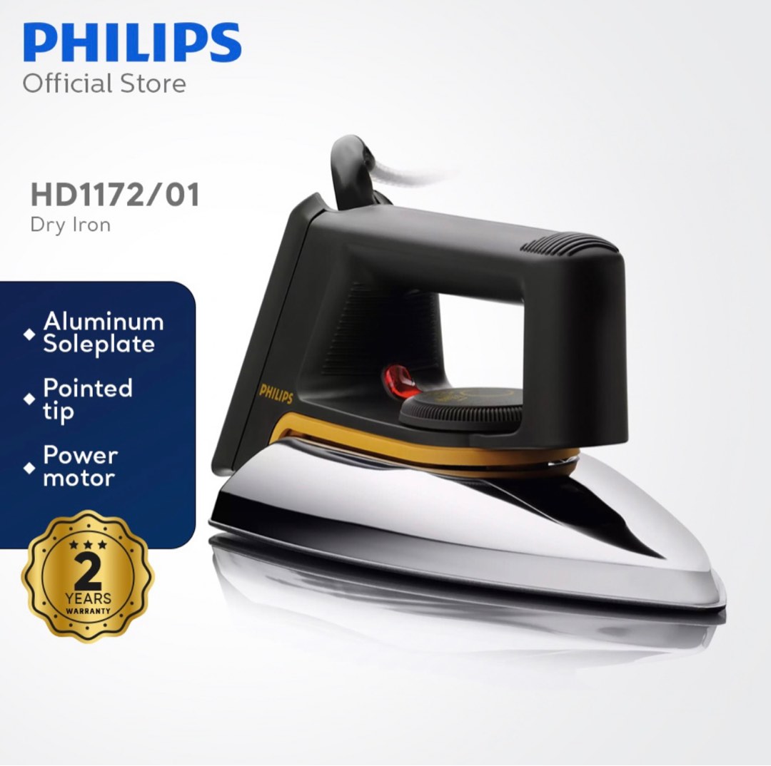 PHILIPS HD1172 1000W DUAL VOLTAGE ALUMINUM SOLEPLATE IRON, TV & Home ...
